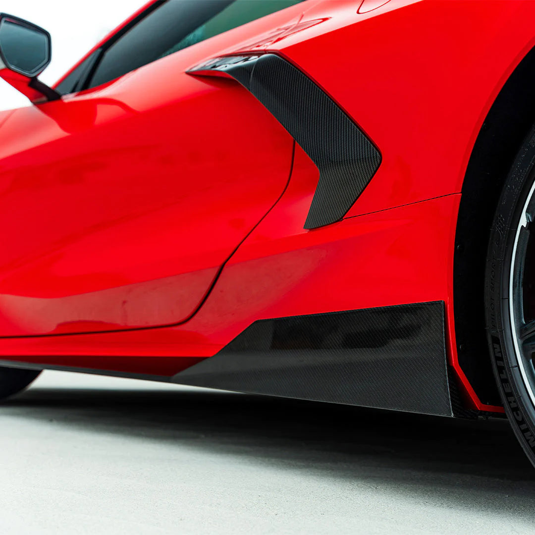 RACING SPORT CONCEPTS - ST CARBON FIBER SIDE SKIRTS FOR C8 CORVETTE
